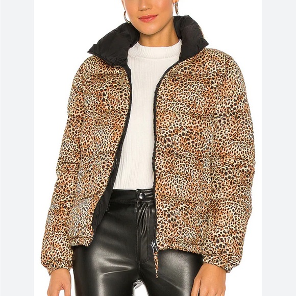 BB Dakota | Jackets & Coats | Bb Dakota Reversible Cheetahblack Puffer ...
